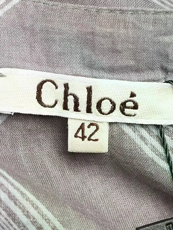 Chloé Check Ruffle Detail Blouse