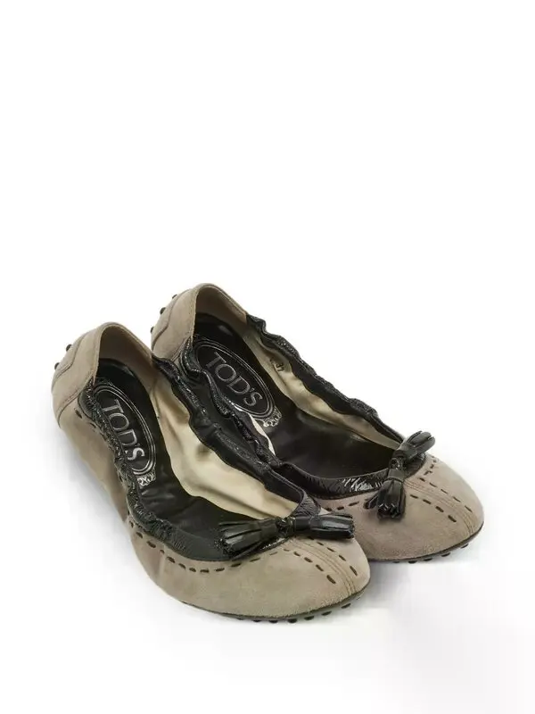 TOD'S Suede Tassel Ballet Flats