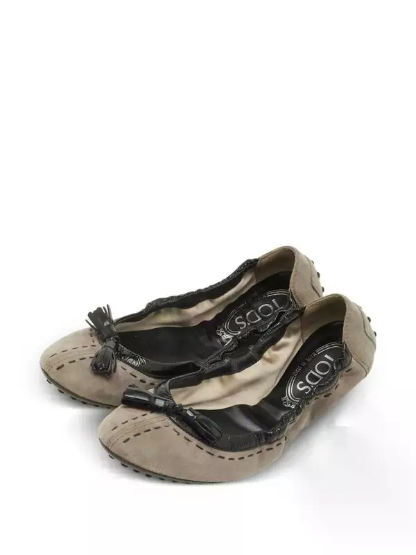 TOD'S Suede Tassel Ballet Flats