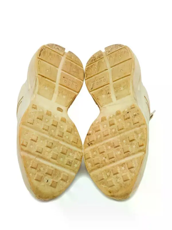 Gucci Rhyton Distressed Lace-up Sneakers - Neutrals