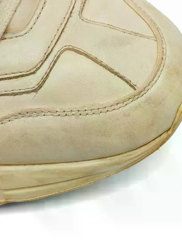Gucci Rhyton Distressed Lace-up Sneakers - Neutrals