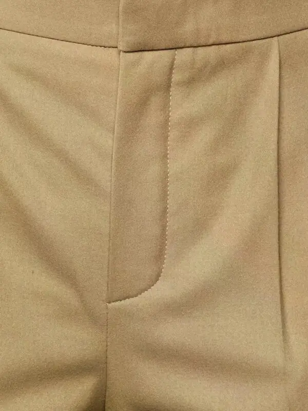 Chloé Light Green Wool Pleated Tailored Trousers