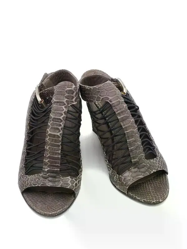 Givenchy Python-embossed Wedge Sandals