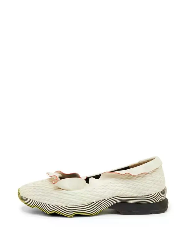 Valentino Garavani White Leather Ruffle-trim Sneakers - Neutrals
