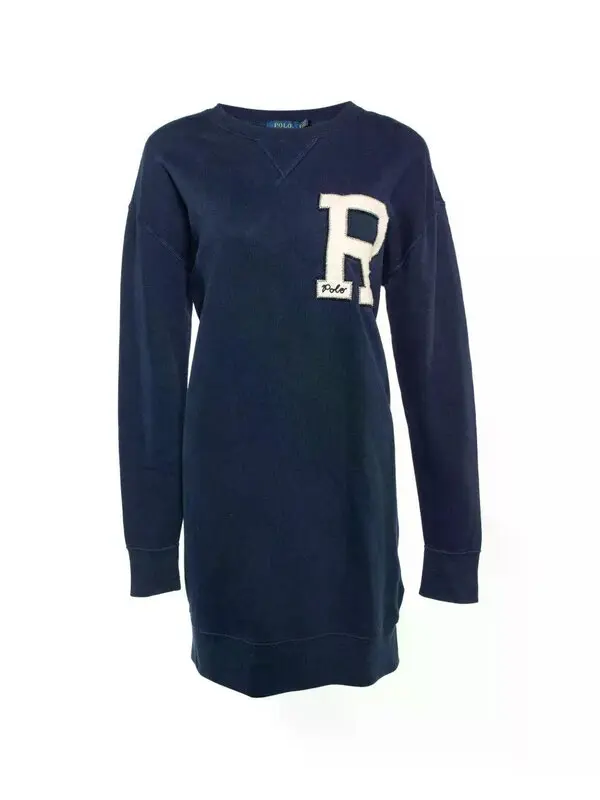 Polo Ralph Lauren Letter Applique Sweater Dress - Blue
