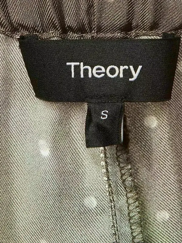 Theory Dotted Pattern Wide-leg Silk Trousers