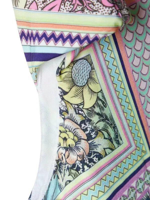 Just Cavalli Floral Print V-neck Jersey T-shirt