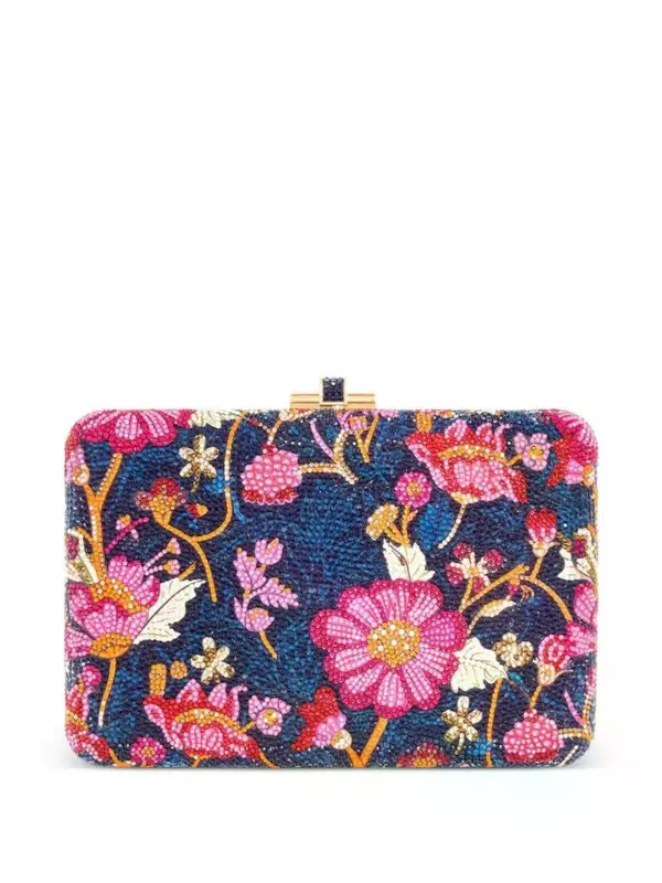Judith Leiber Crystal-embellished Floral Clutch - Blue