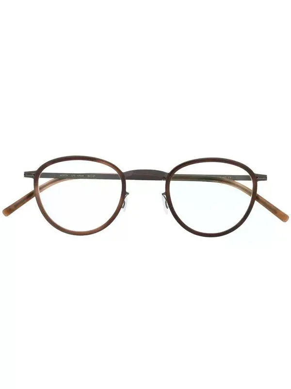 Mykita Tortoiseshell-effect Round-frame Glasses - Silver