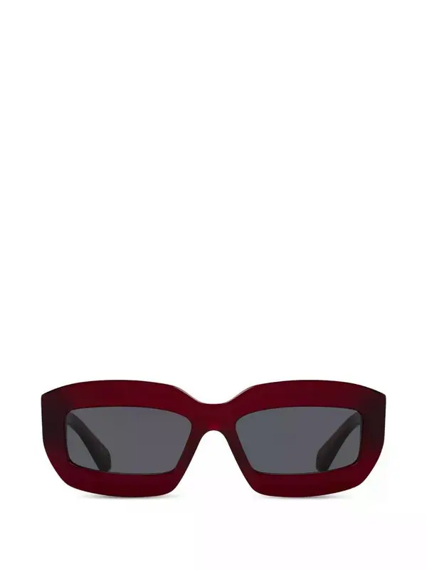 Off-White Burgundy Square Frame Sunglasses - Red
