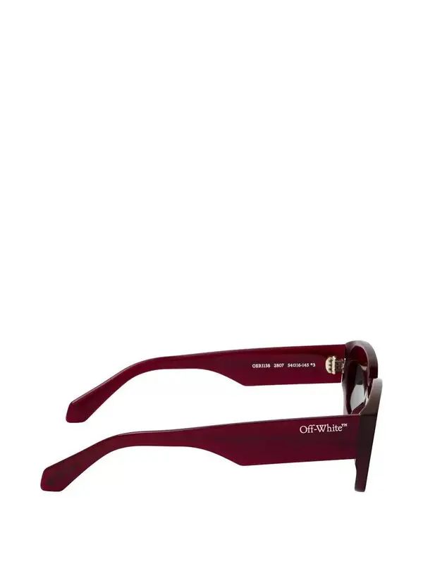 Off-White Burgundy Square Frame Sunglasses