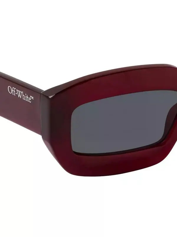 Off-White Burgundy Square Frame Sunglasses