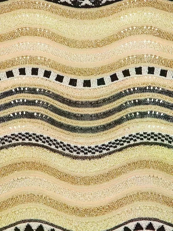 Missoni Wavy-knit Metallic Short-sleeve Top - Neutrals