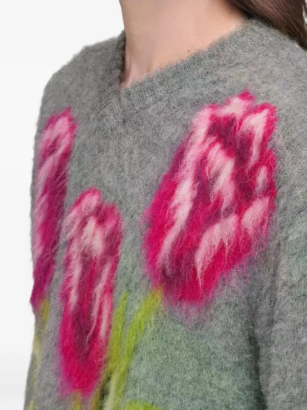 MAISON MARGIELA Floral V-neck Sweater