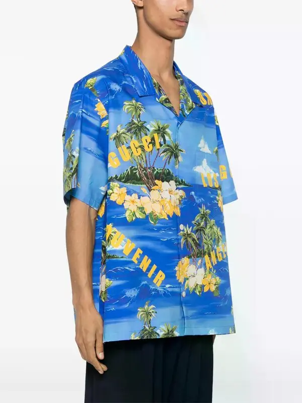 Gucci Palm Tree-print Bowling Shirt