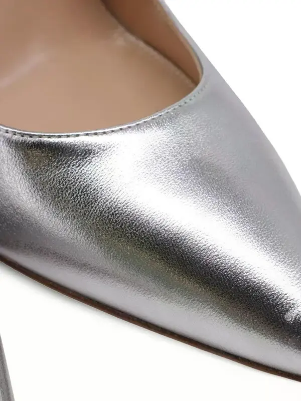 GIANVITO ROSSI Metallic Leather Pointed Toe Stiletto Heel Pumps