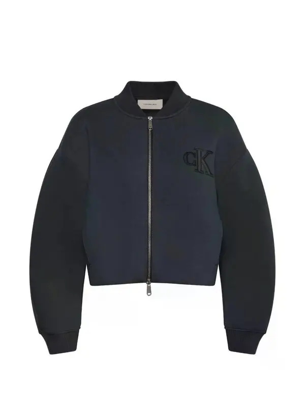 Calvin Klein Embroidered Cropped Bomber Jacket