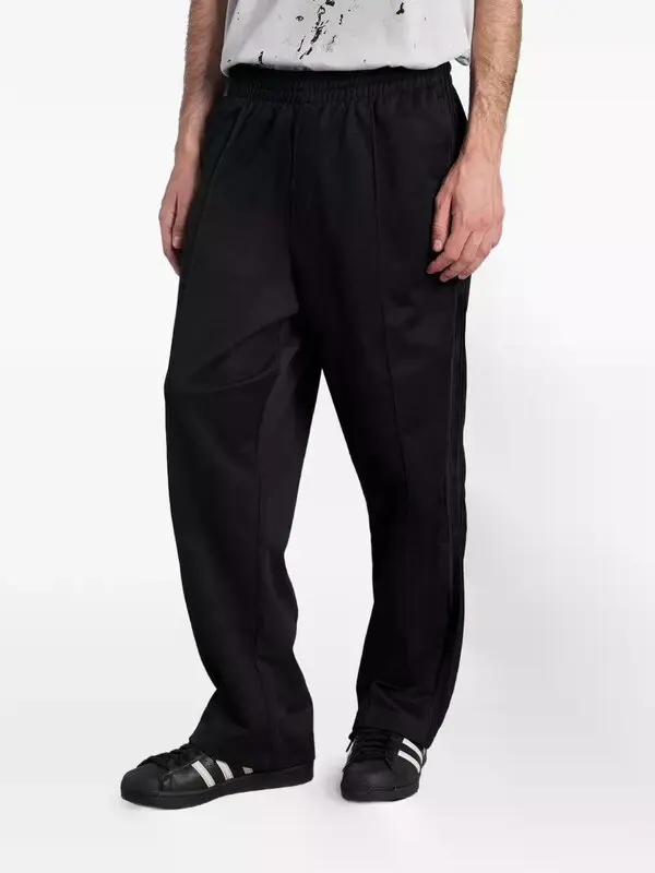 Adidas Logo-embroidered Side-stripe Track Pants - Black