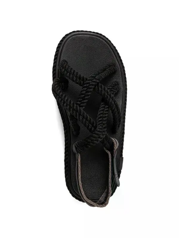 BOHONOMAD Rope Detail Flatform Espadrilles - Black