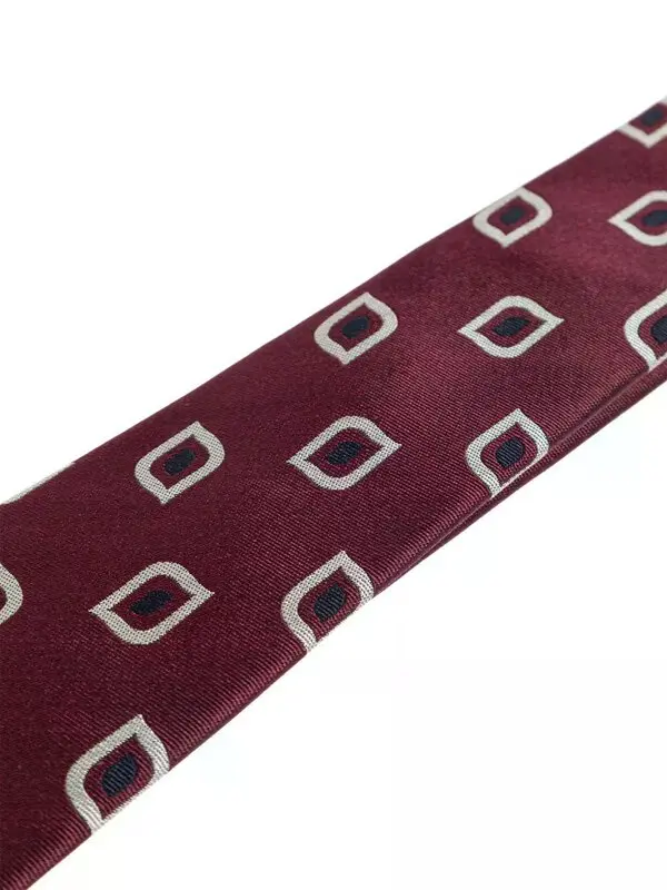 Dsquared2 Geometric Print Silk Neck Tie - Red