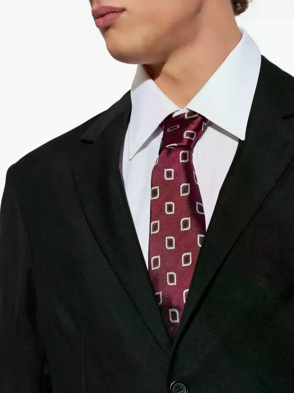 Dsquared2 Geometric Print Silk Neck Tie - Red