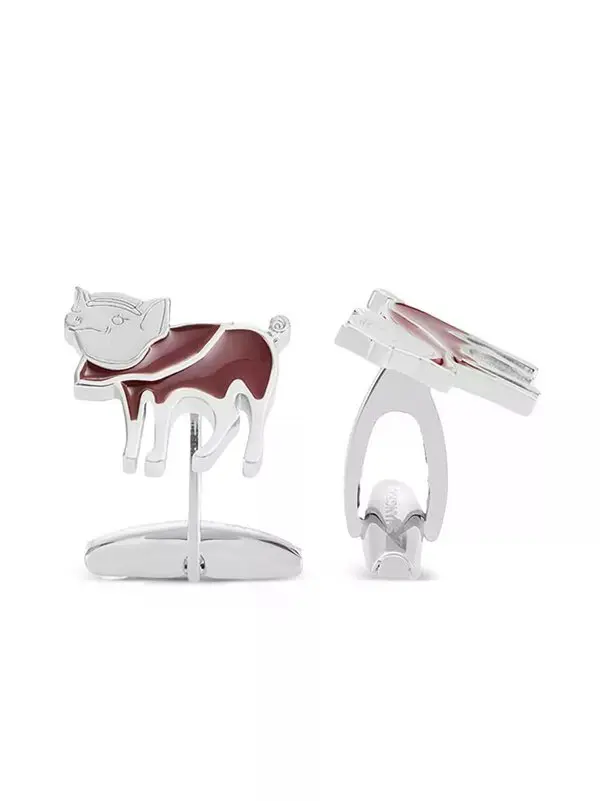 Shanghai Tang Nunzio Pig-motif Cufflinks - Silver