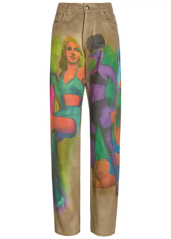 Versace The Femmes Printed Straight-leg Jeans - Multicoloured