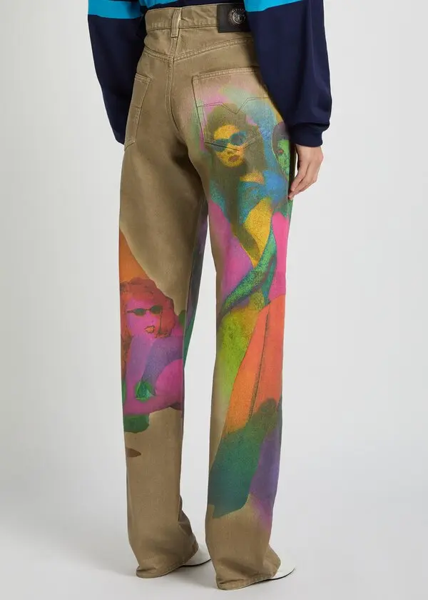 Versace The Femmes Printed Straight-leg Jeans - Multicoloured