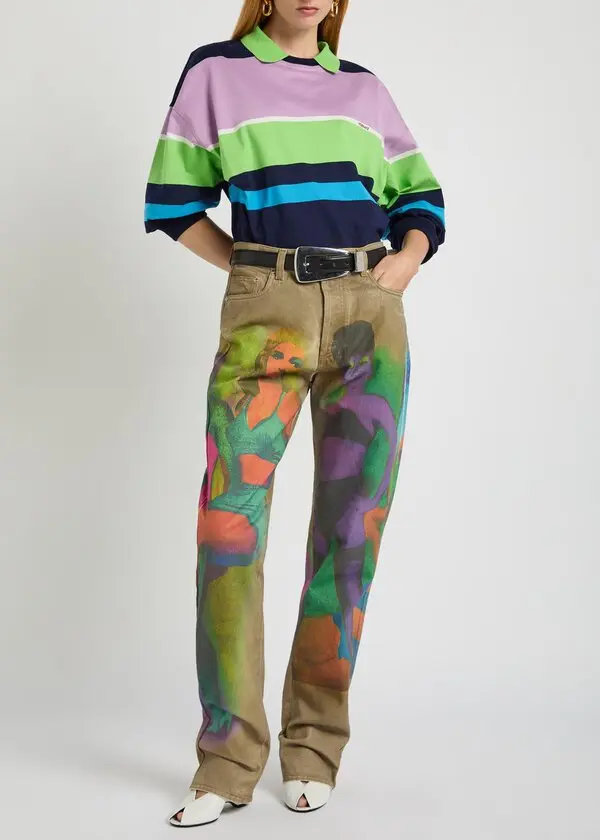 Versace The Femmes Printed Straight-leg Jeans - Multicoloured
