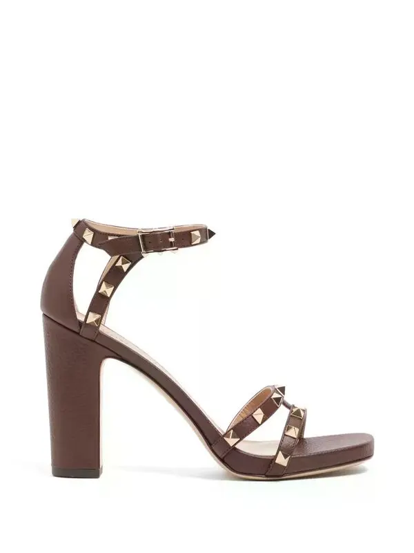 Valentino Garavani Rockstud Elk Print Calfskin Sandals - Brown