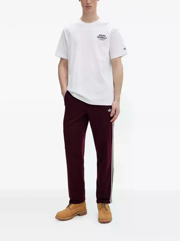 Adidas Firebird Logo-embroidered Side-stripe Track Pants - Red