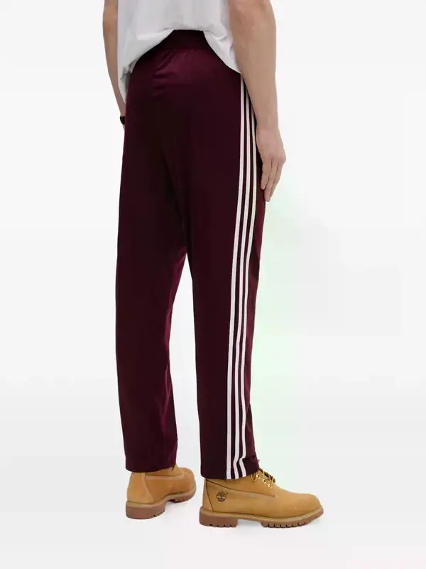 Adidas Firebird Logo-embroidered Side-stripe Track Pants - Red