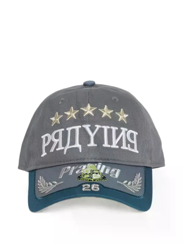 PRAYING Russian Logo-embroidered Baseball Cap - Grey