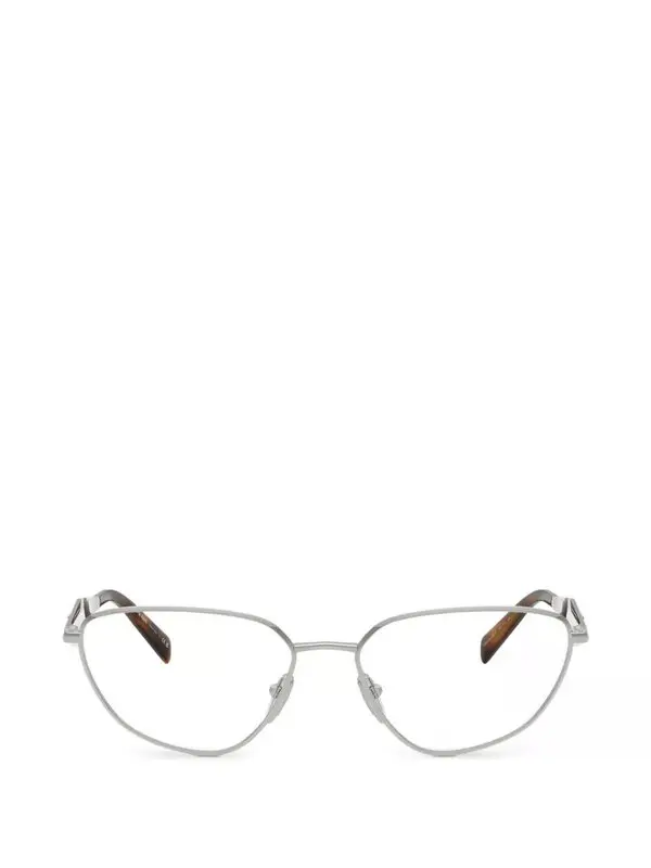 Prada Tone Cat Eye Full Rim Eyeglasses - Silver