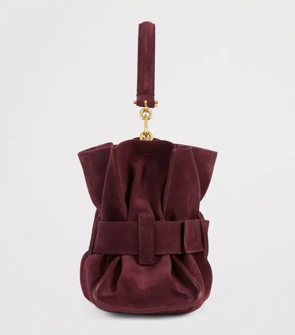 Balmain Medium Suede Anthem Shoulder Bag - Red