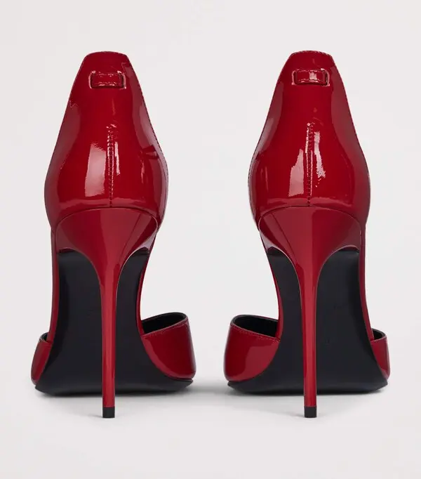 Balmain Patent Leather Sync Heeled Sandals 95 - Red