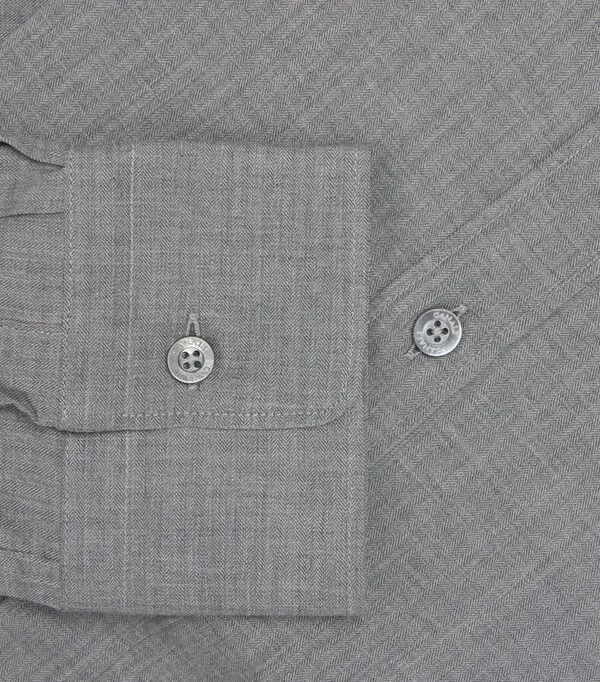 Canali Cotton Herringbone Shirt
