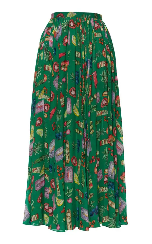 Lena Hoschek Vittoria Printed Maxi Skirt - Green
