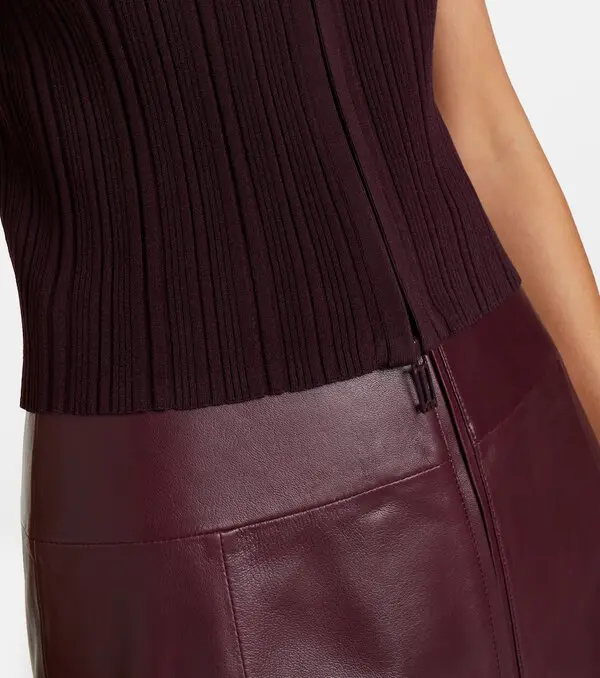 Victoria Beckham Ribbed-knit Zip-up Top