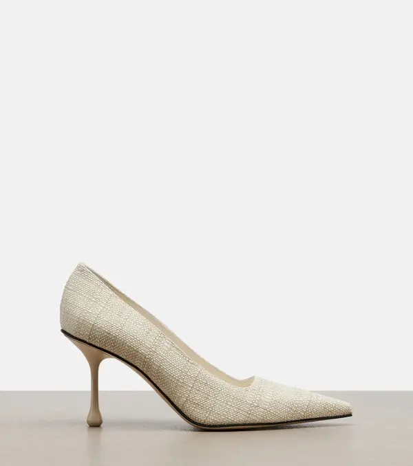JIMMY CHOO Ixia Woven Pointed Toe High Heel Pumps