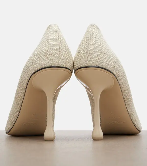 JIMMY CHOO Ixia Woven Pointed Toe High Heel Pumps