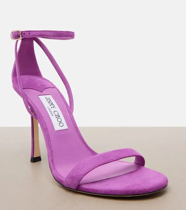 JIMMY CHOO Moza Suede Sandals - Purple
