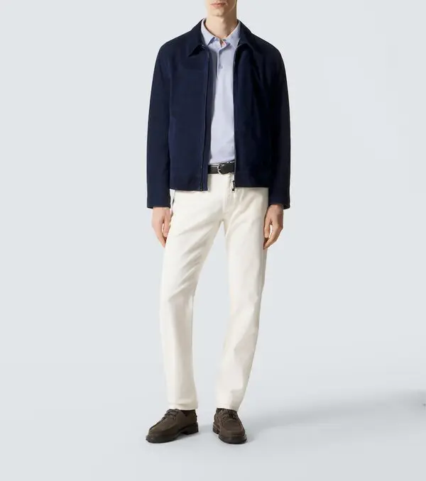 Brioni Cotton Pique Polo Shirt - Blue