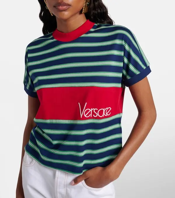 Versace Striped Cotton T-shirt