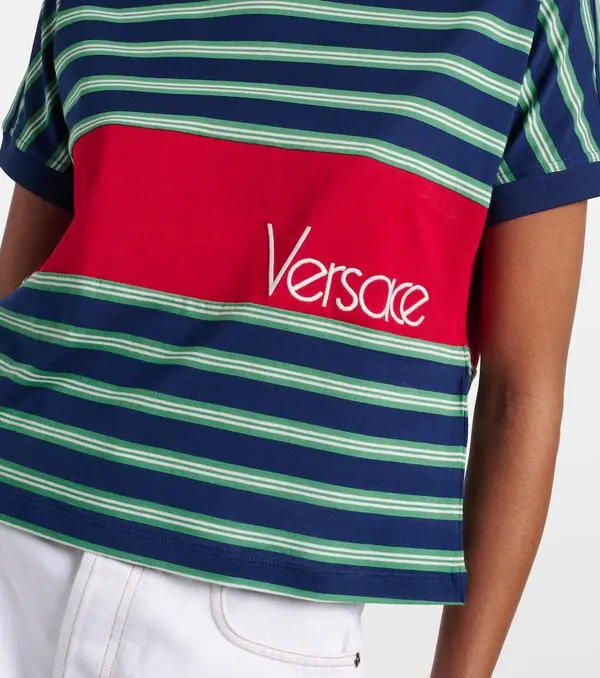 Versace Striped Cotton T-shirt