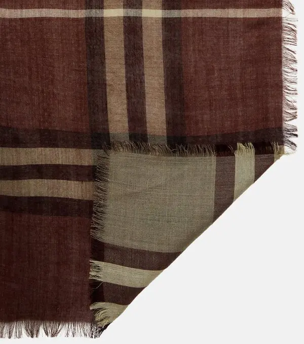 Burberry Check Wool And Silk Scarf