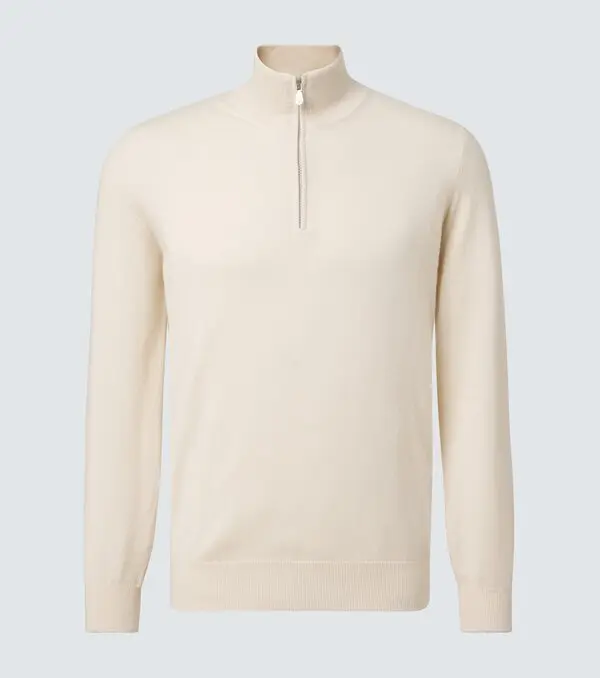 Brunello Cucinelli Cashmere Quarter-zip Sweater - Beige