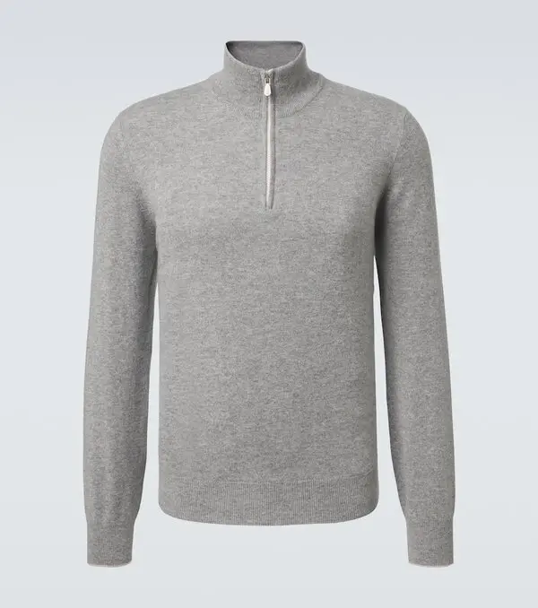 Brunello Cucinelli Cashmere Half-zip Sweater - Grey