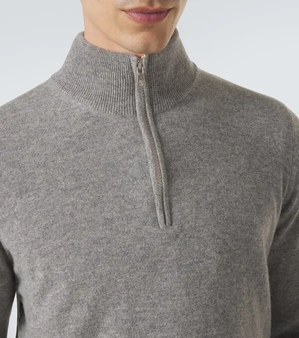 Brunello Cucinelli Cashmere Half-zip Sweater - Grey