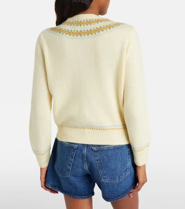 DÔEN Olympe Fair Isle Wool-blend Cardigan - Yellow